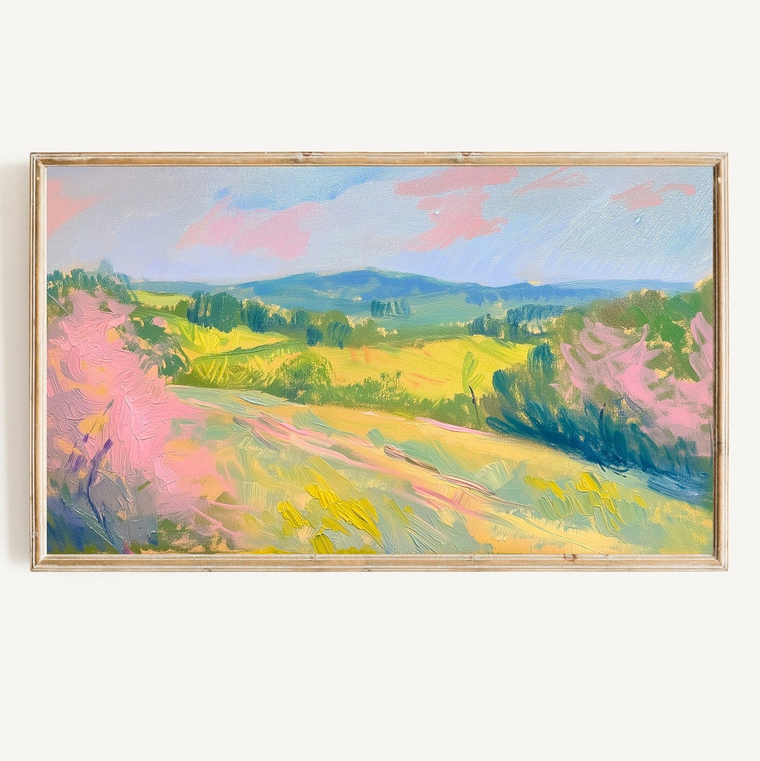 Spring Frame Tv Art | Colorful Landscape Painting | Textured Abstract ...