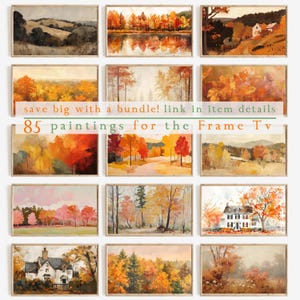 Frame Tv Art Fall Digital Download Painting | Seasonal Autumn Lake Tv ...