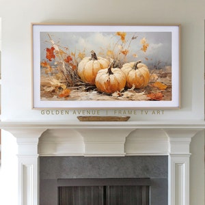 Fall Frame Tv Art | Fall Pumpkin Vintage Painting Digital Download ...