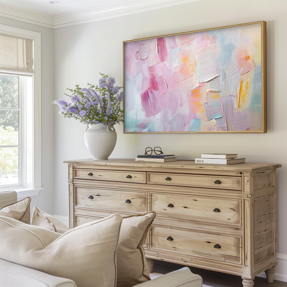 Abstract Pastel Texture Frame TV Art: Modern Spring Decor (digital ...