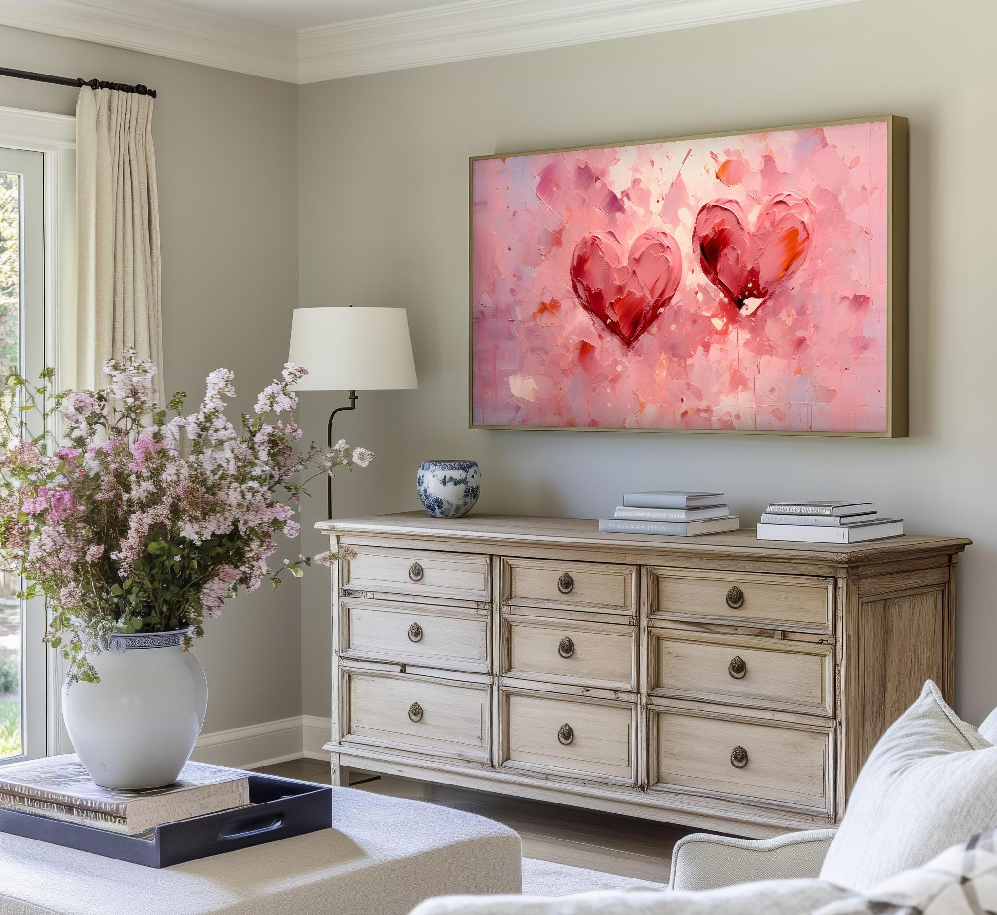 Valentine's Day Frame Tv Art Valentine Hearts Artwork | Abstract ...