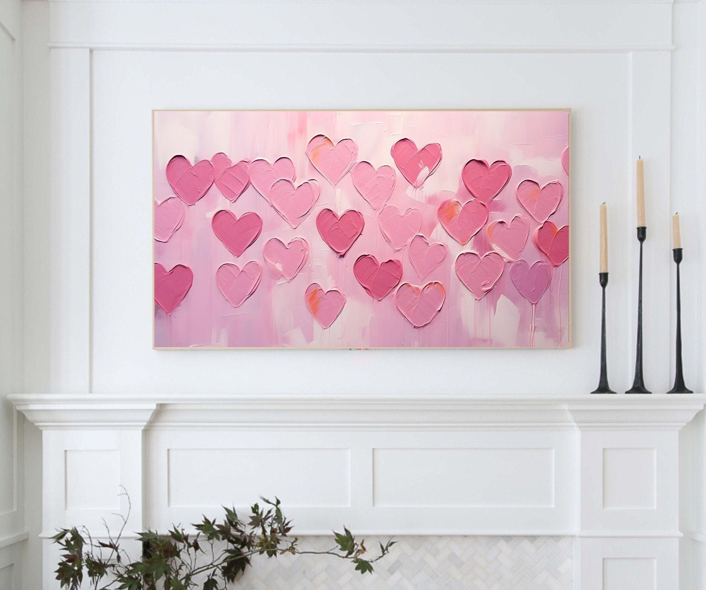 Valentine's Day Frame Tv Art Valentine Hearts Tv Art Abstract ...