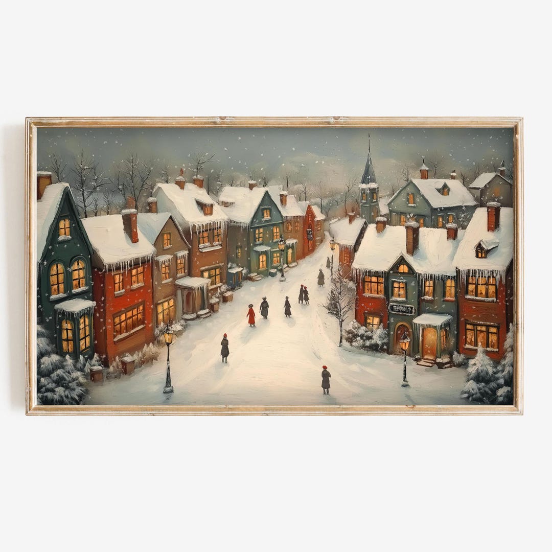 Xmas Frame Tv Art | Vintage Christmas Digital Download Painting ...