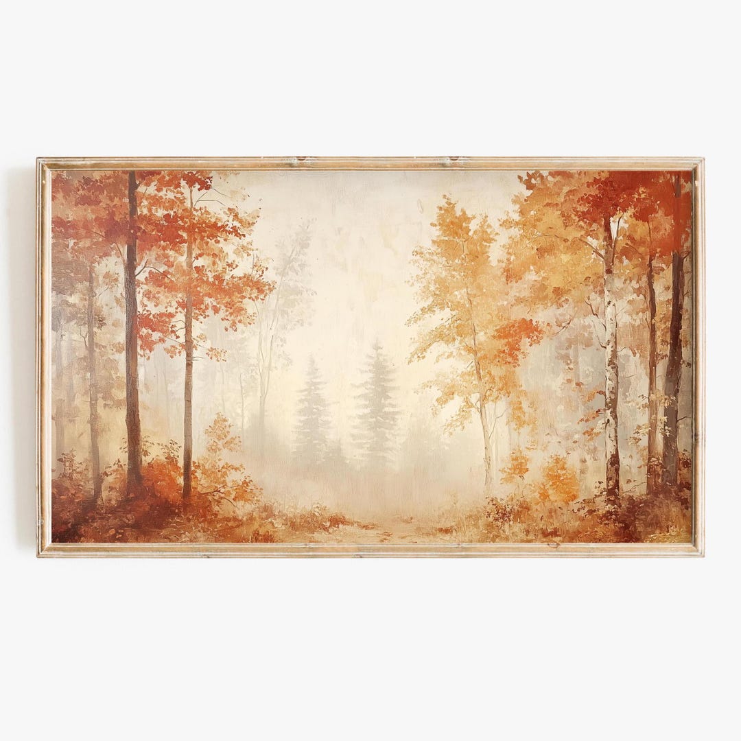 Fall Frame Tv Art Digital Download | Seasonal Autumn Landscape Painting ...