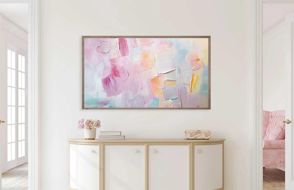 Abstract Pastel Texture Frame TV Art: Modern Spring Decor (digital ...