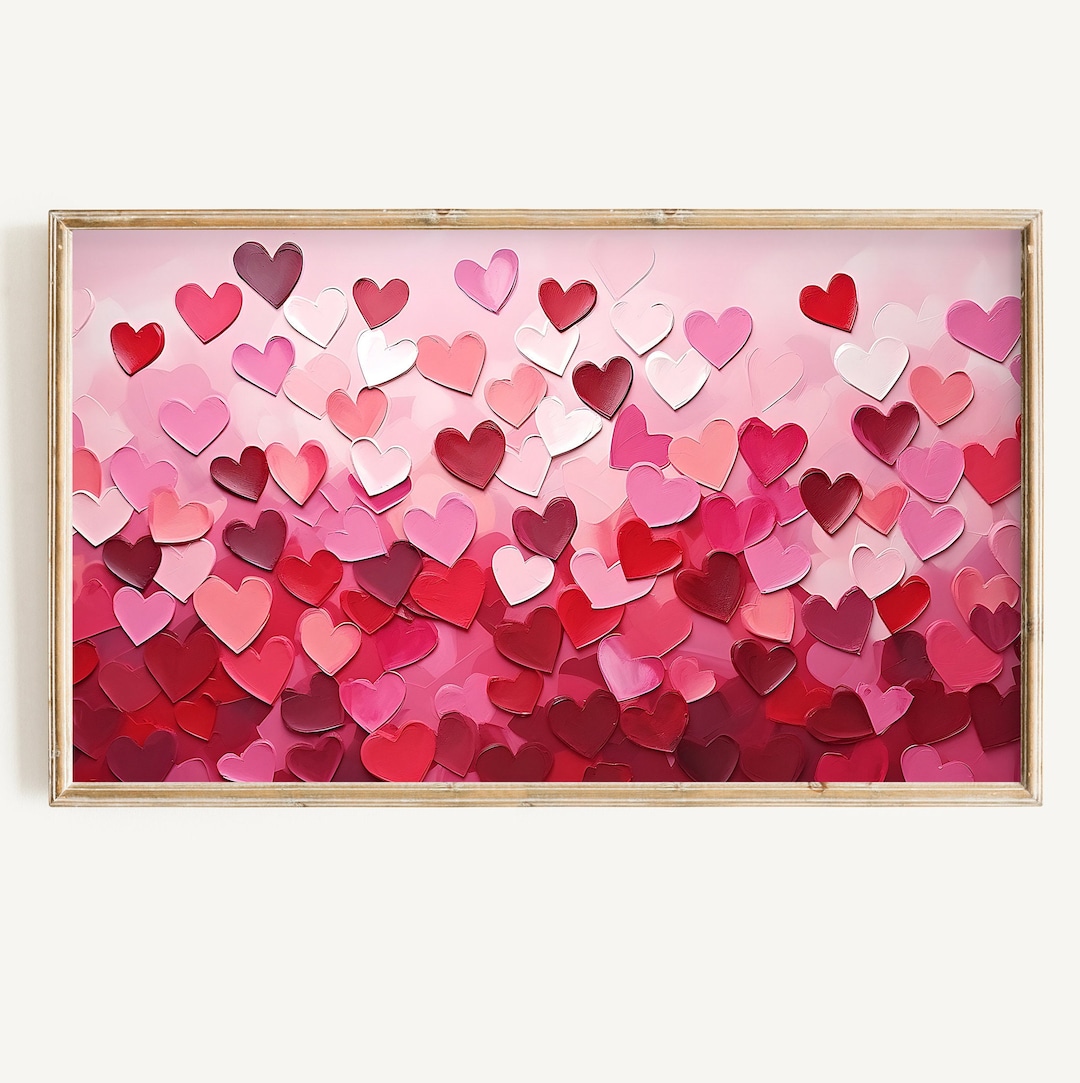 Valentine's Day Frame Tv Art | Valentine Pink Hearts Frame Tv Art ...