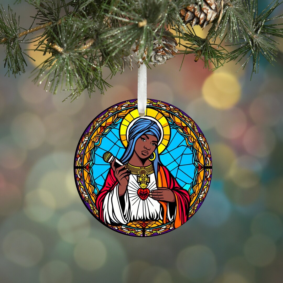 Rap Princess With Mic Christmas Ornament Stained Glass Look - Etsy