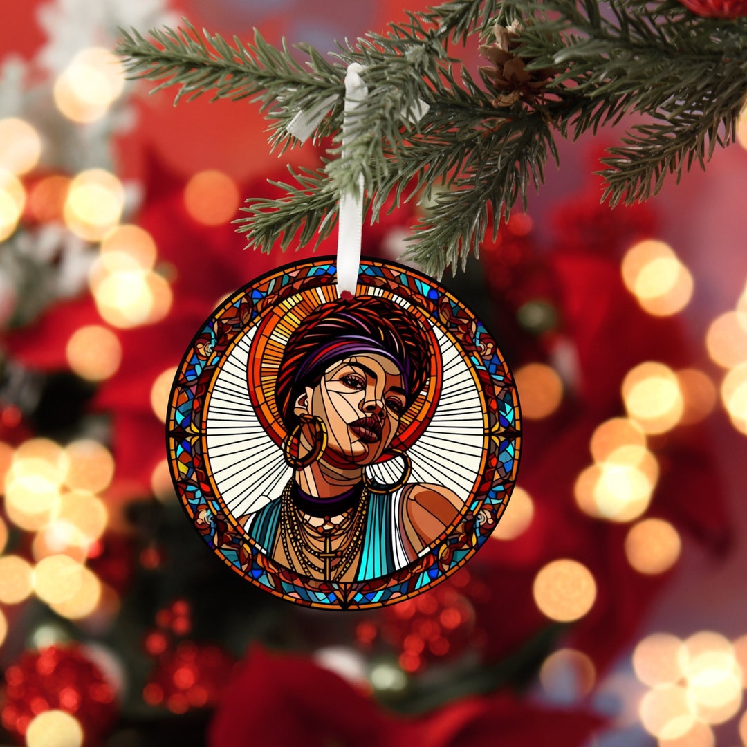 Rap Angel Ceramic Christmas Ornament Stained Glass-look Christmas Tree ...