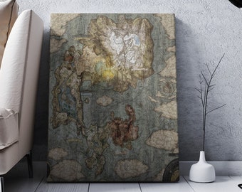 Elden Ring Lands Between Map Framed Poster, Elden Ring Map, High ...