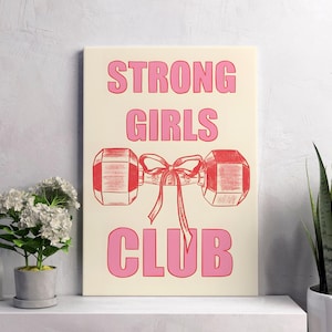 Gym Wall Decor,strrong Girls Club Poster,gym Lovers Wall Art,strong ...