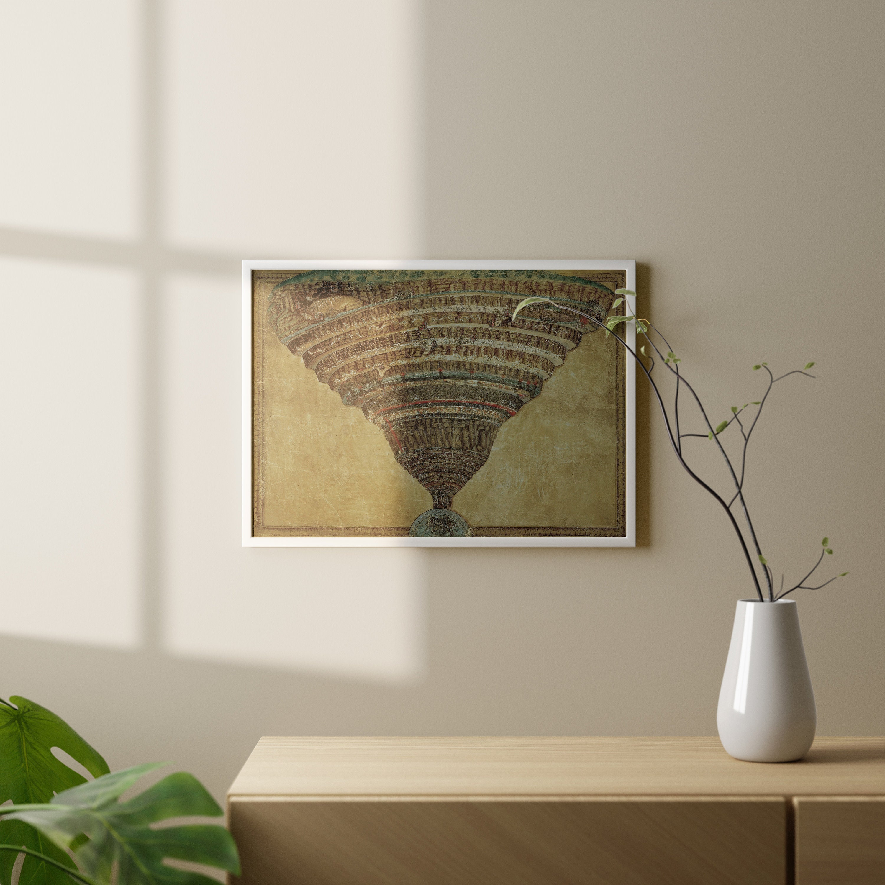 Sandro Botticelli ,the Map of Hell Dante the Divine Comedy 1485 ...