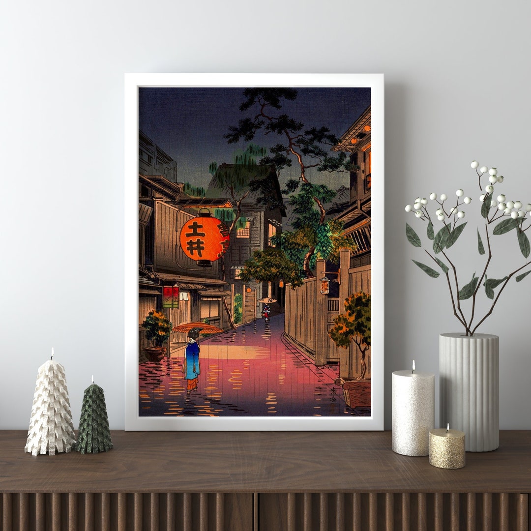 Tsuchiya Koitsu Evening at Ushigome , Jinrakuzaka at Ushigome, Ukiyo-e Art - Etsy