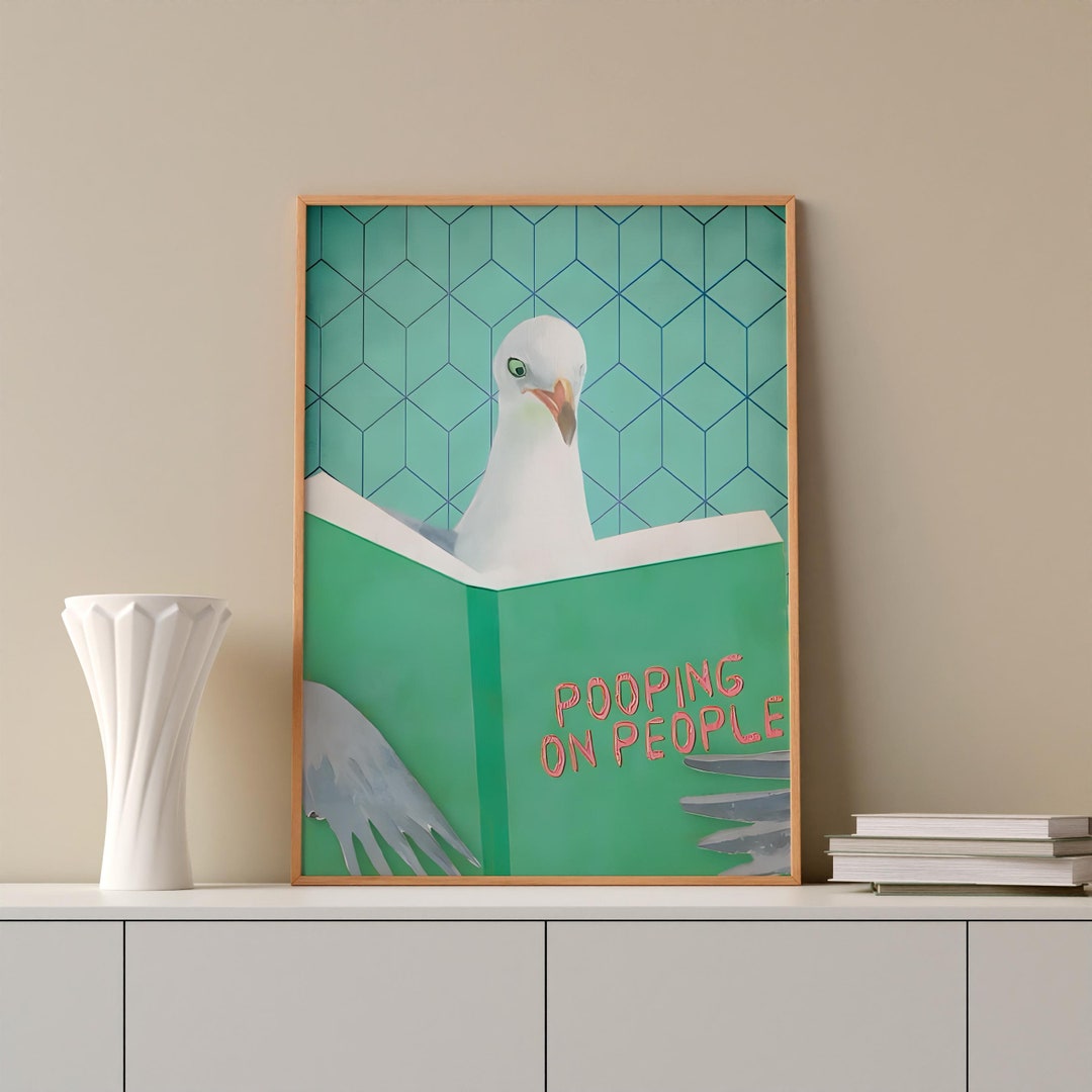 Pooping on People Canvas Wall Art,funny Animal Canvas Wall Decor,funny ...