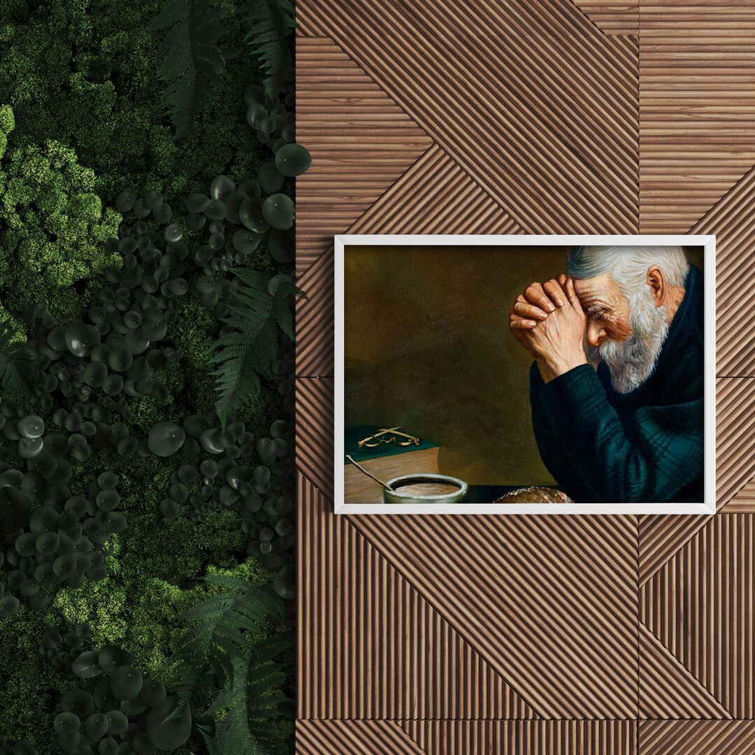 Old Man Pray to Jesus Christ Christian God Canvas - Etsy