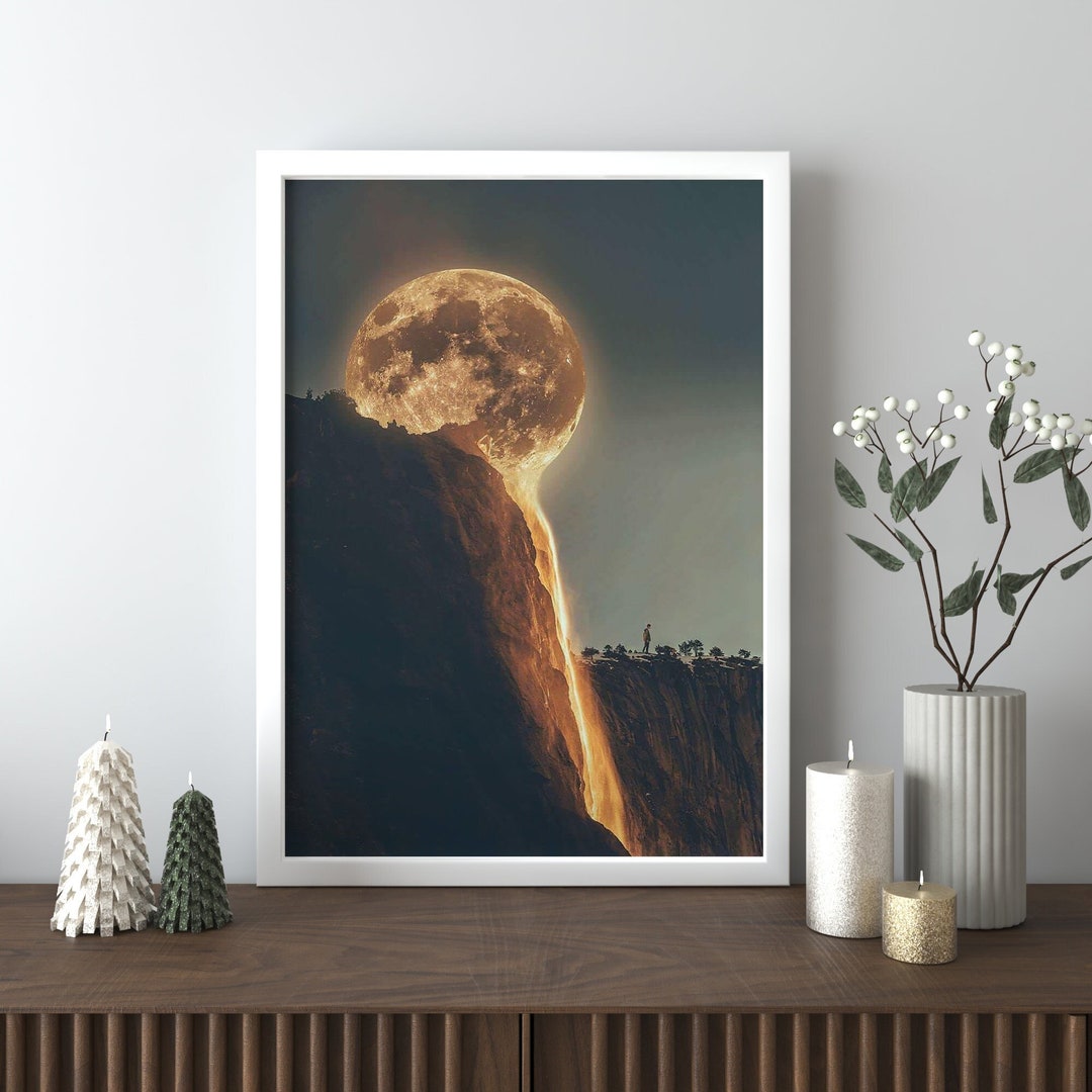 Moon Poster Moon Wall Art Moon Phases Decor Moon Canvas Lunar Eclipse ...