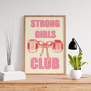 Gym Wall Decor,strrong Girls Club Poster,gym Lovers Wall Art,strong ...