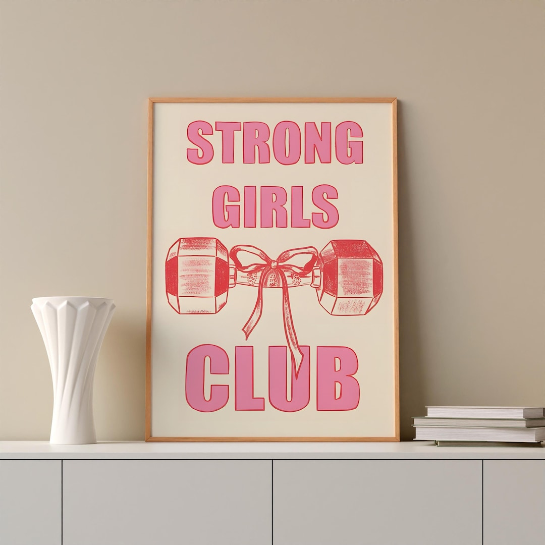 Gym Wall Decor,strrong Girls Club Poster,gym Lovers Wall Art,strong ...