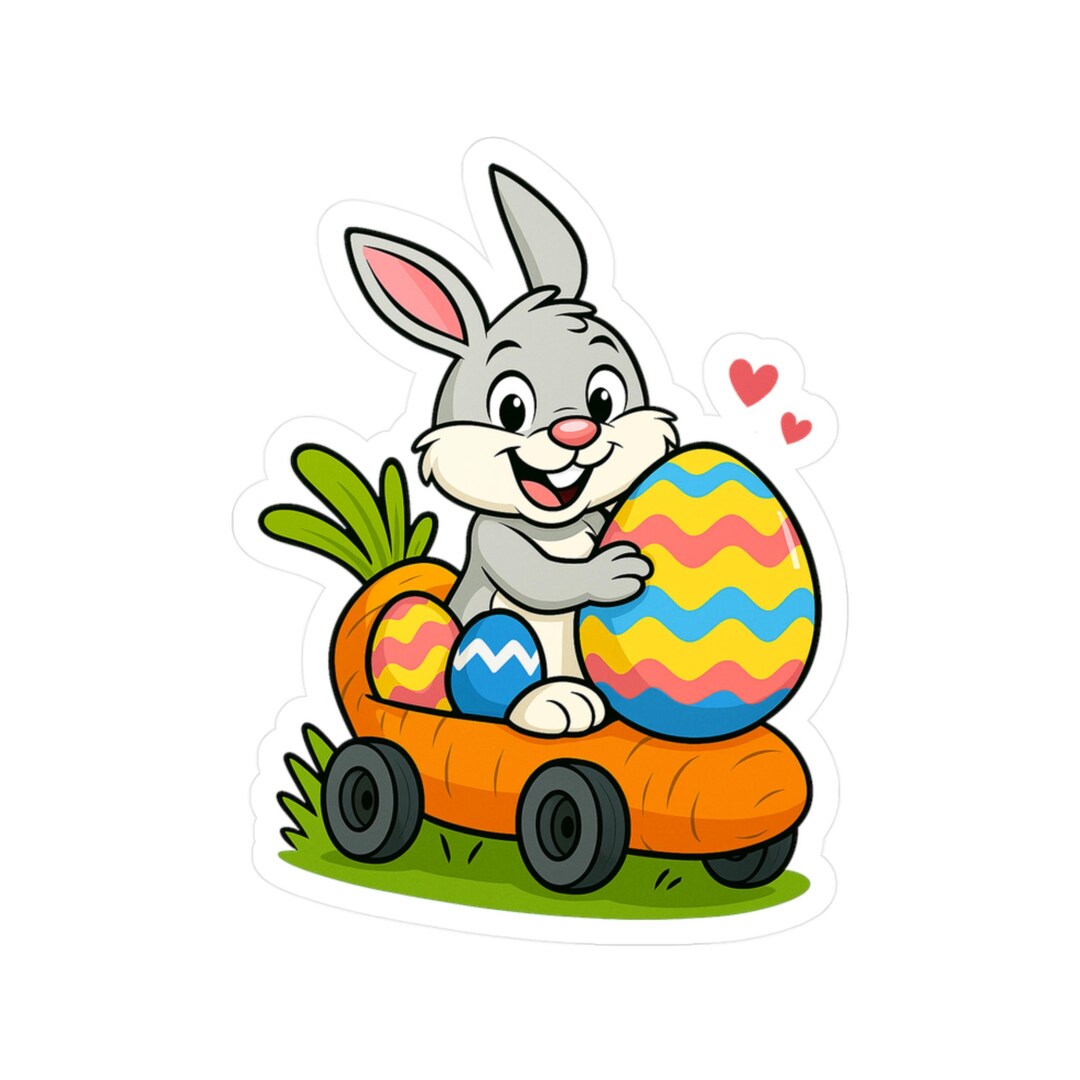 Easter Bunny Driving a Carrot Car - Etsy