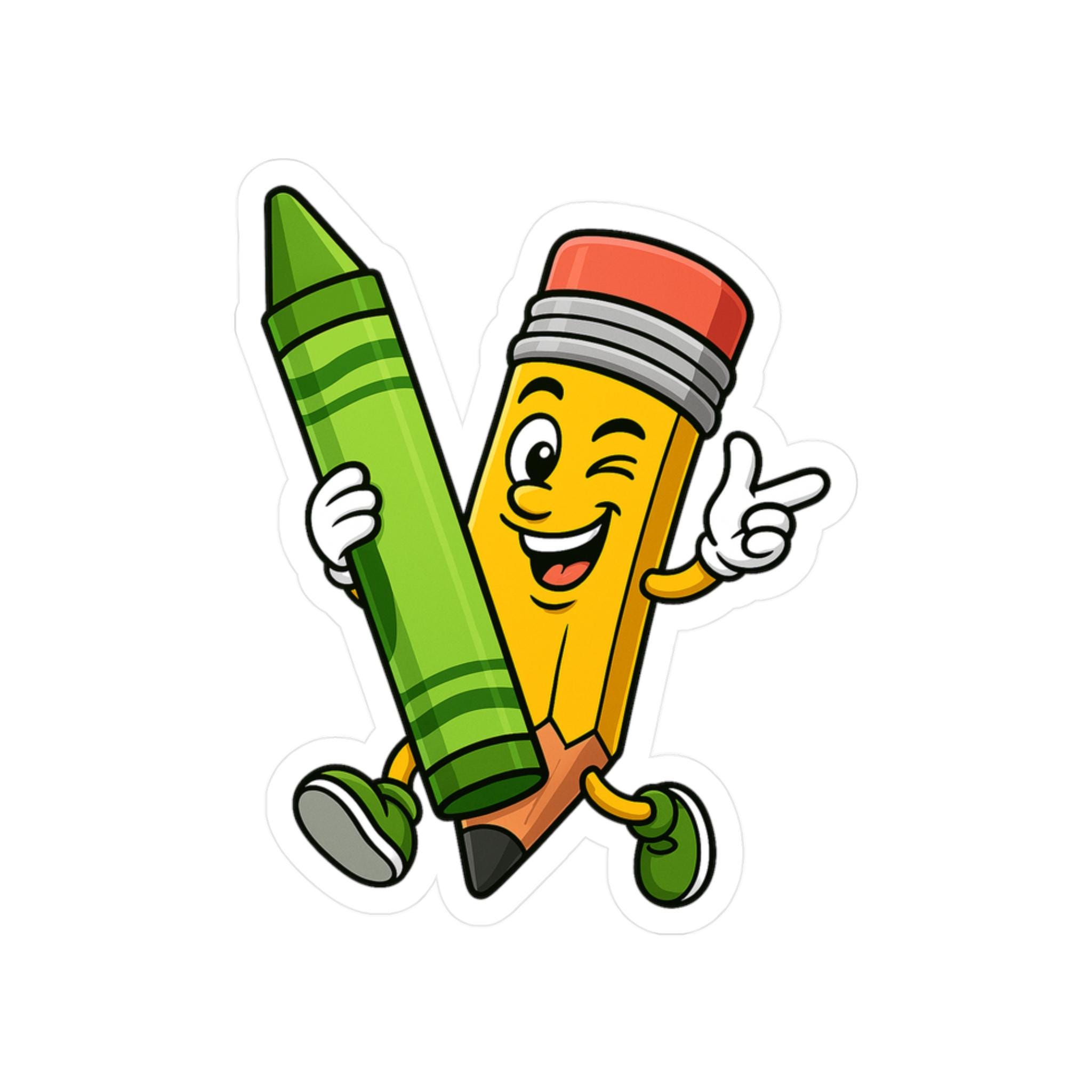 Crayon Pencil Sticker – Cute Art Supply Sticker for Kids – Fun Vinyl ...