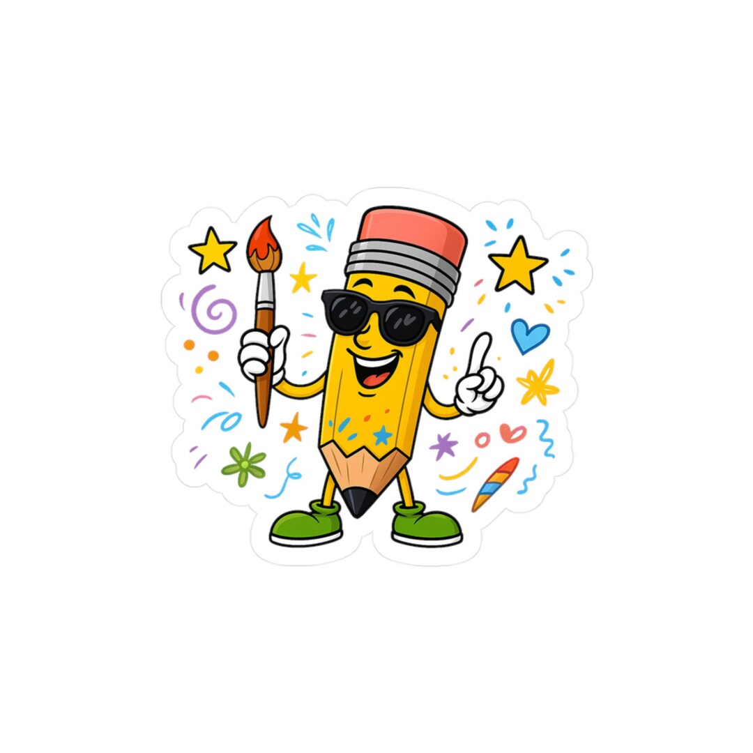 Creative Pencil Sticker – Pointy the Pencil Vinyl Decal for Kids ...