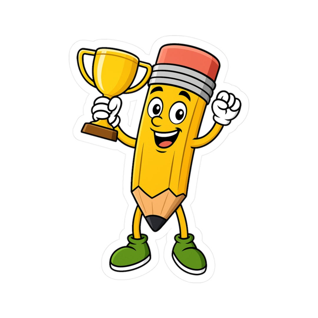 Champion Pencil Sticker – Motivational Vinyl Reward Sticker for ...