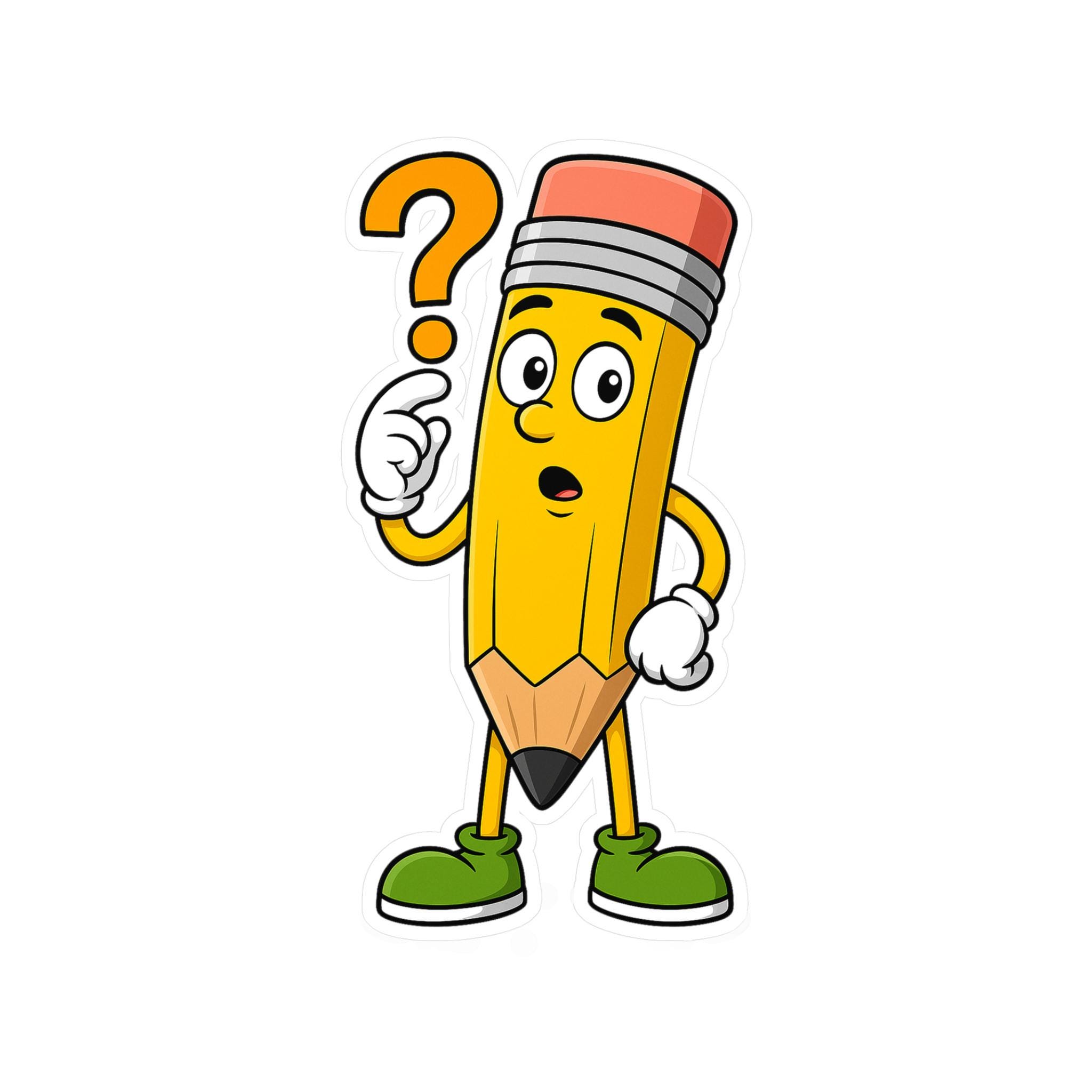 Question Mark Pencil Sticker – Curious School Vinyl Sticker for ...