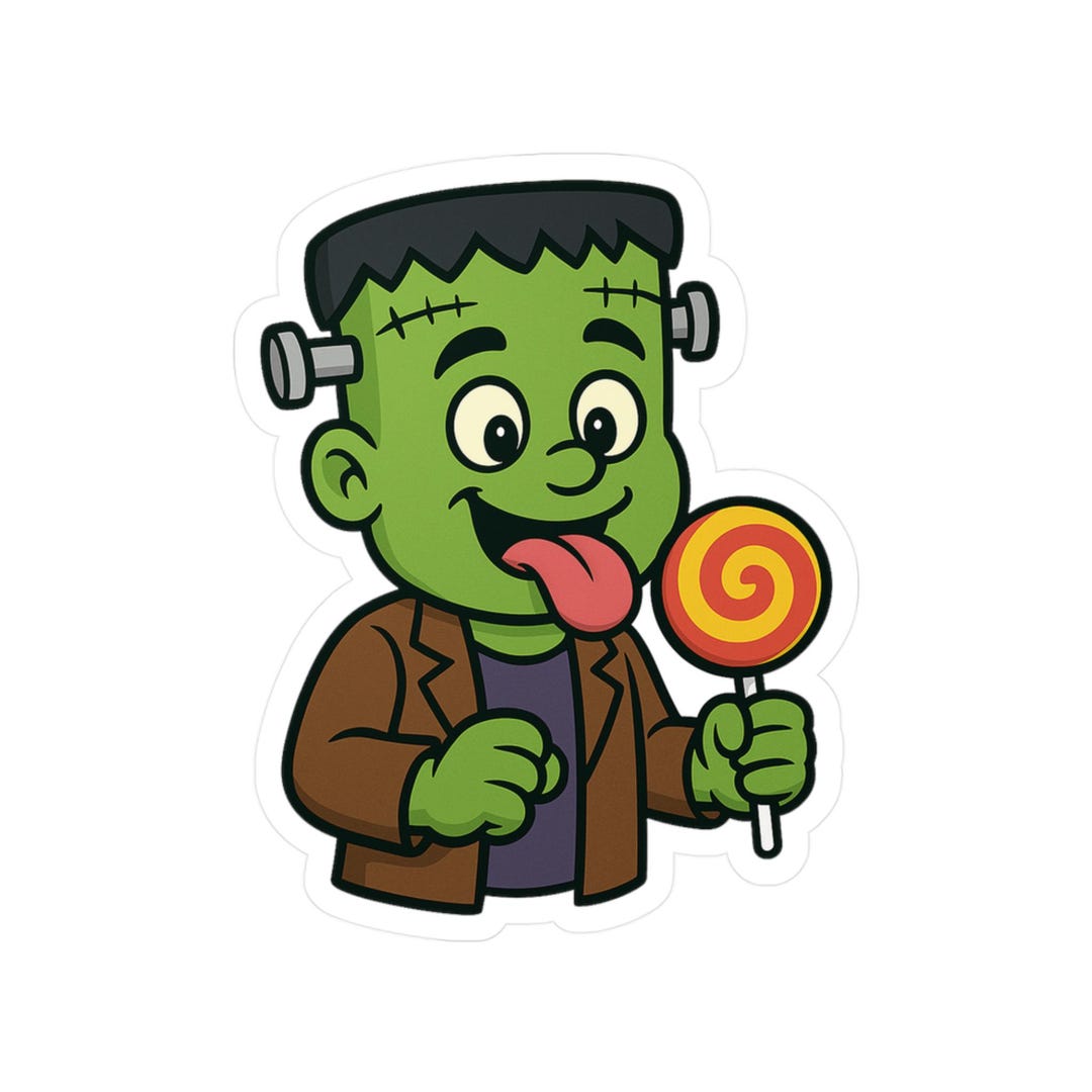 Frankenstein Sticker – Cute Halloween Vinyl Decal for Trick-or-treat ...