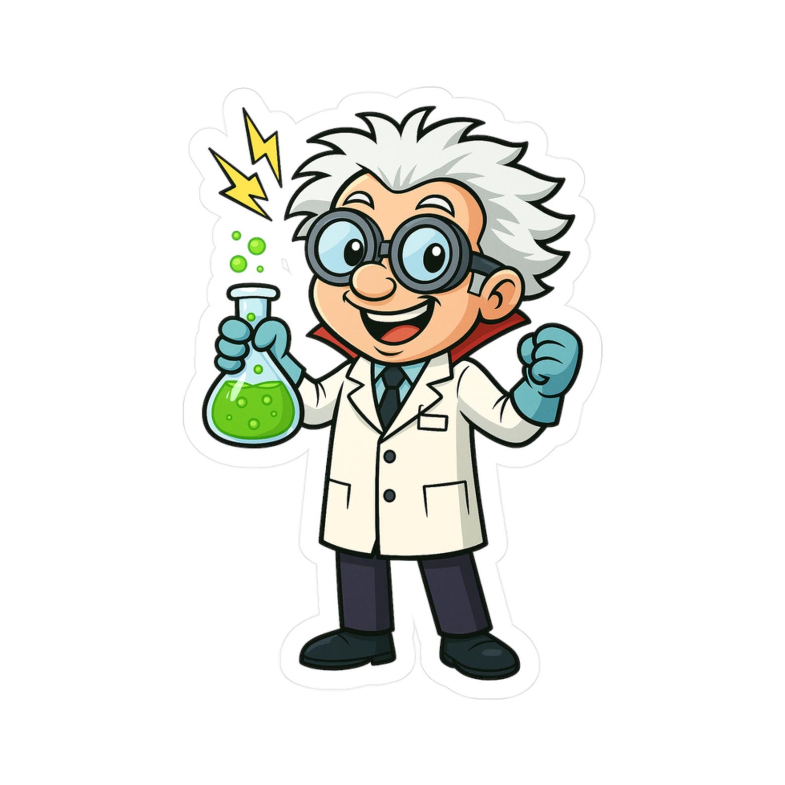Mad Scientist Sticker – Funny Halloween Vinyl Decal for Kids, Science ...