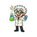 Mad Scientist Sticker – Funny Halloween Vinyl Decal for Kids, Science ...