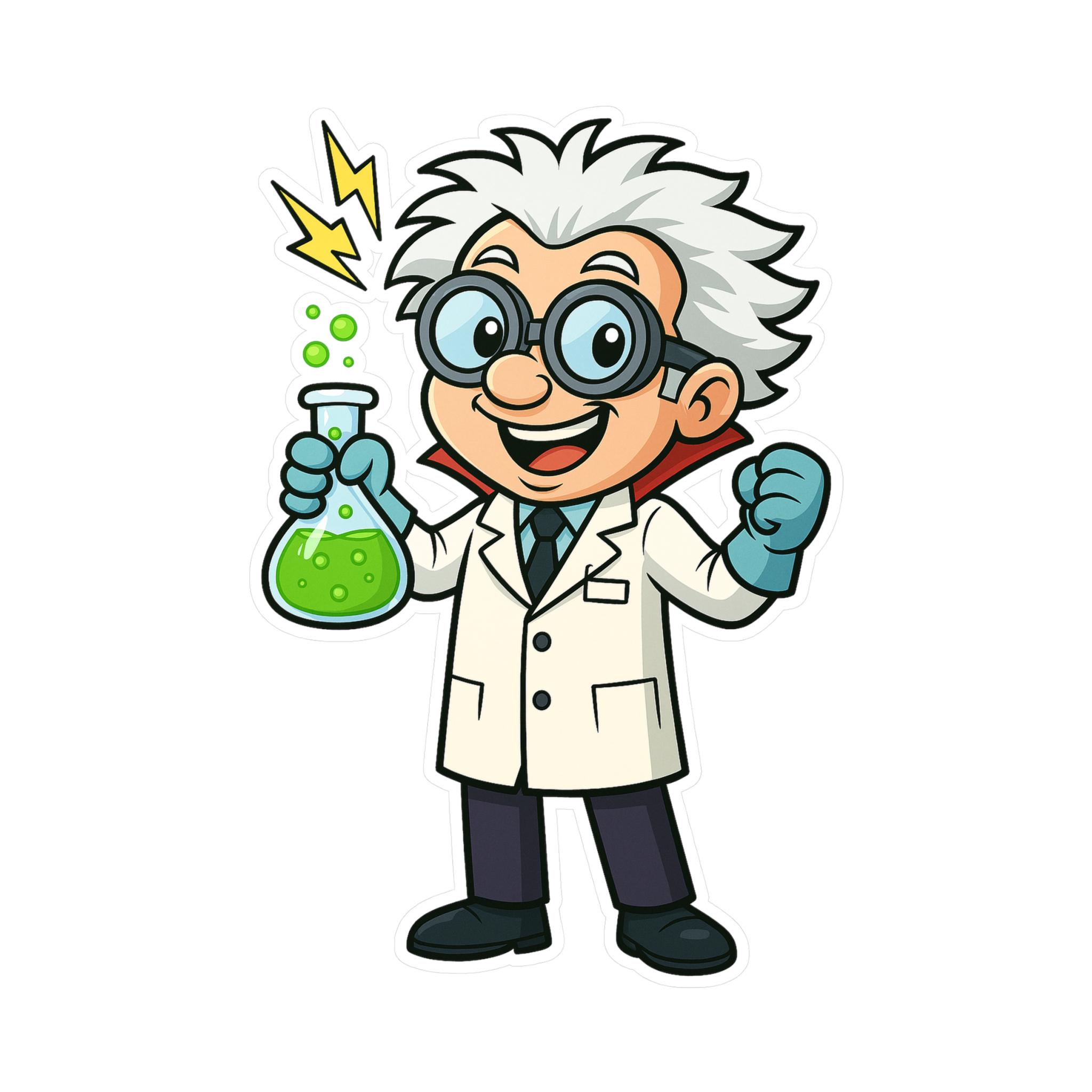 Mad Scientist Sticker – Funny Halloween Vinyl Decal for Kids, Science ...