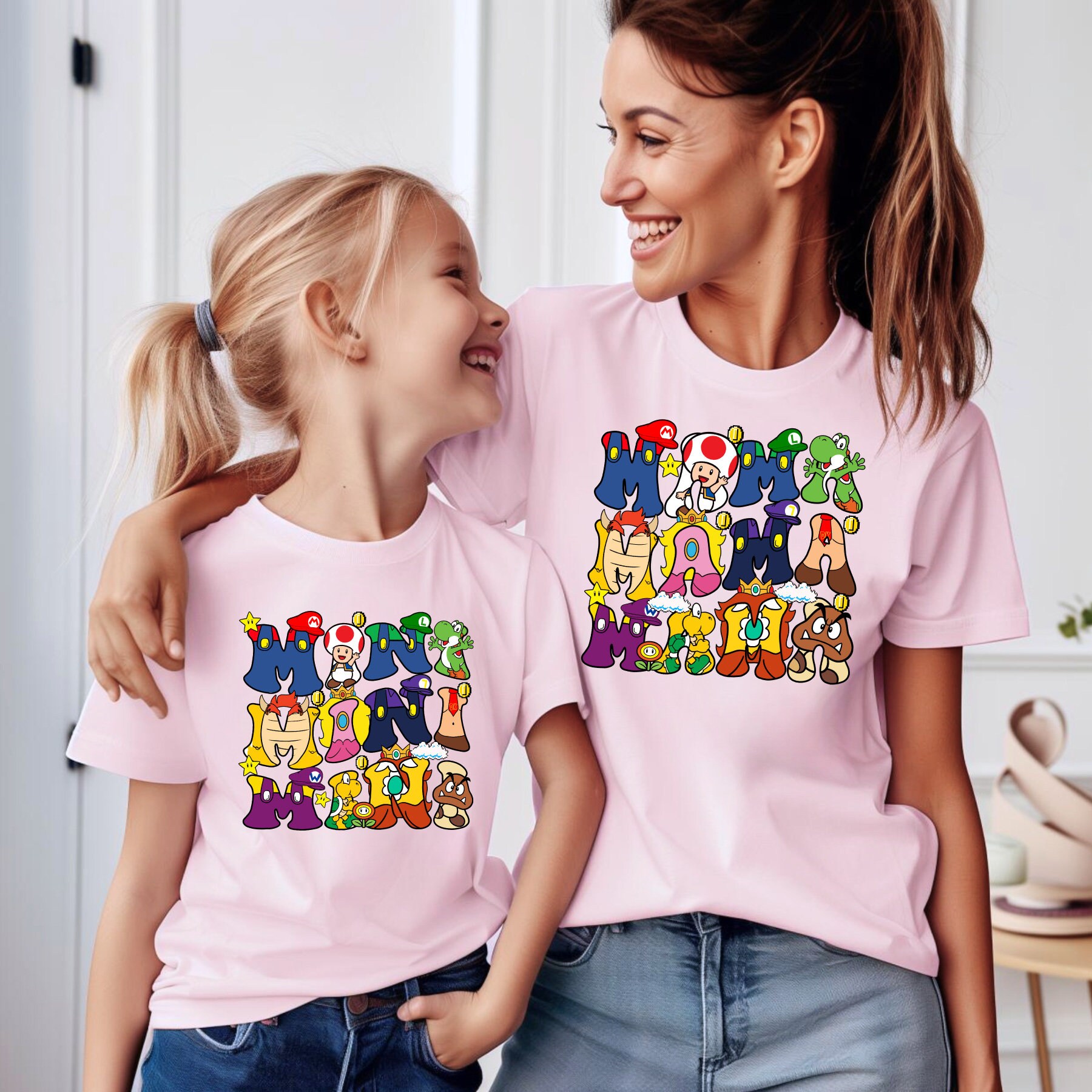 Super Mario Mama and Mini Shirt, Mario Mom Shirt, Mothers Day Shirt ...