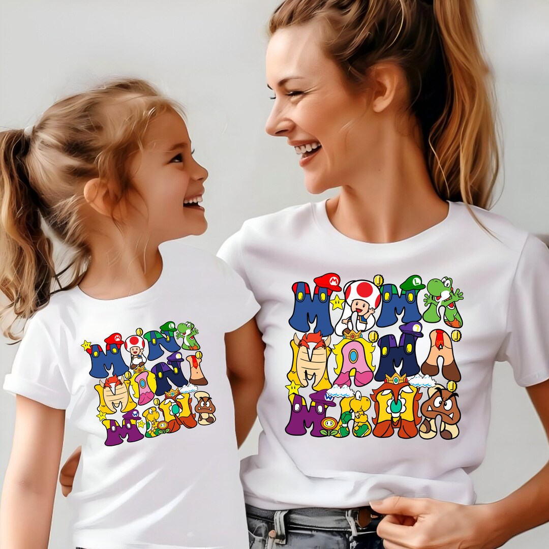 Super Mario Mama and Mini Shirt, Mario Mom Shirt, Mothers Day Shirt ...