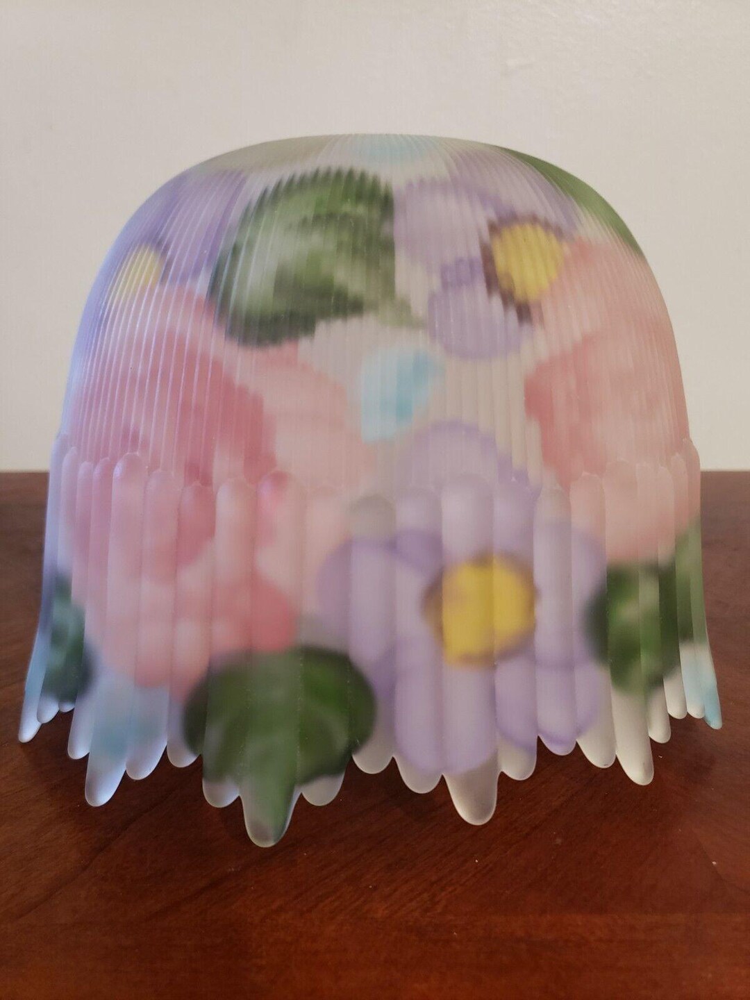 Antique Satin Glass Reverse Painted Lamp Shade Artist Signed - Etsy