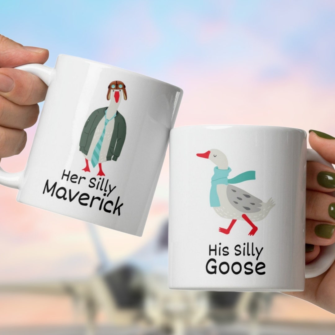 Silly Goose Couples Mug, His Silly Goose and Her Silly Maverick Top Gun ...