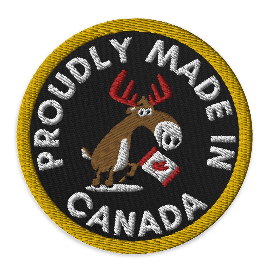 Embroidered Canada Patch, Made in Canada Moose Iron on Applique - Etsy