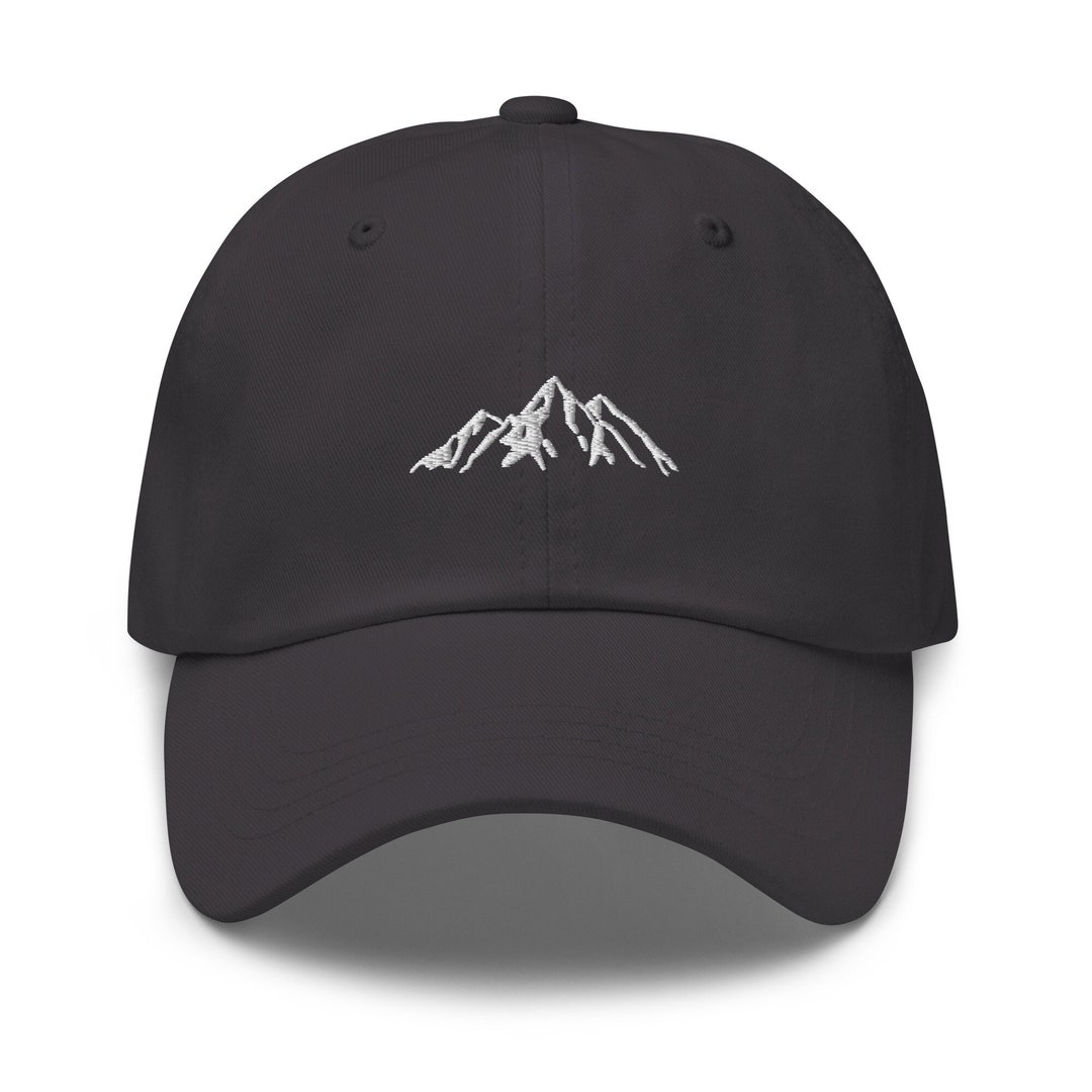 Embroidered Mountain Baseball Cap, White Mountain Range Logo Dad Hat ...