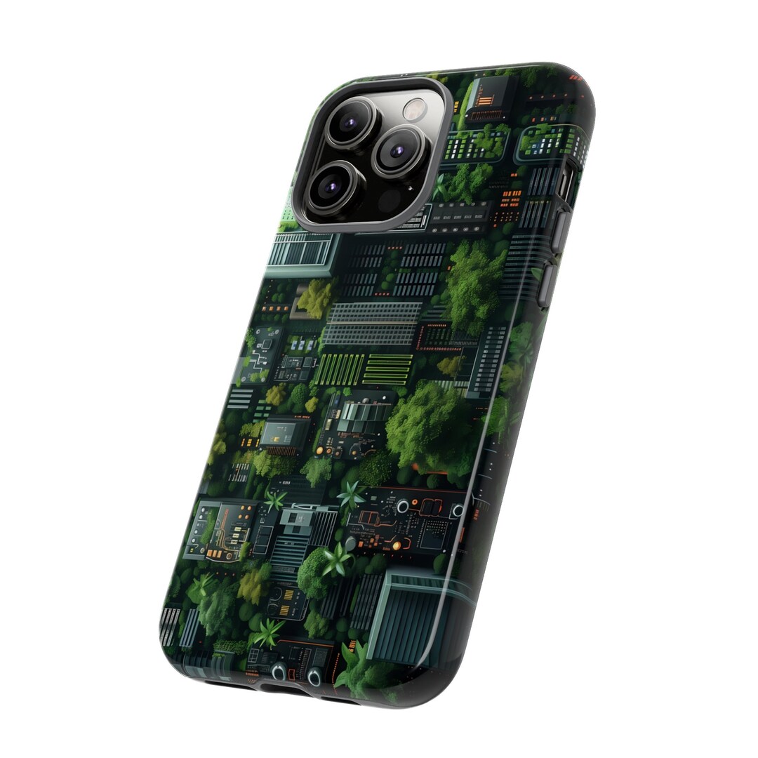Tough Cases Eco-futuristic Phone Case: Mini Green City & Tech Design - Etsy