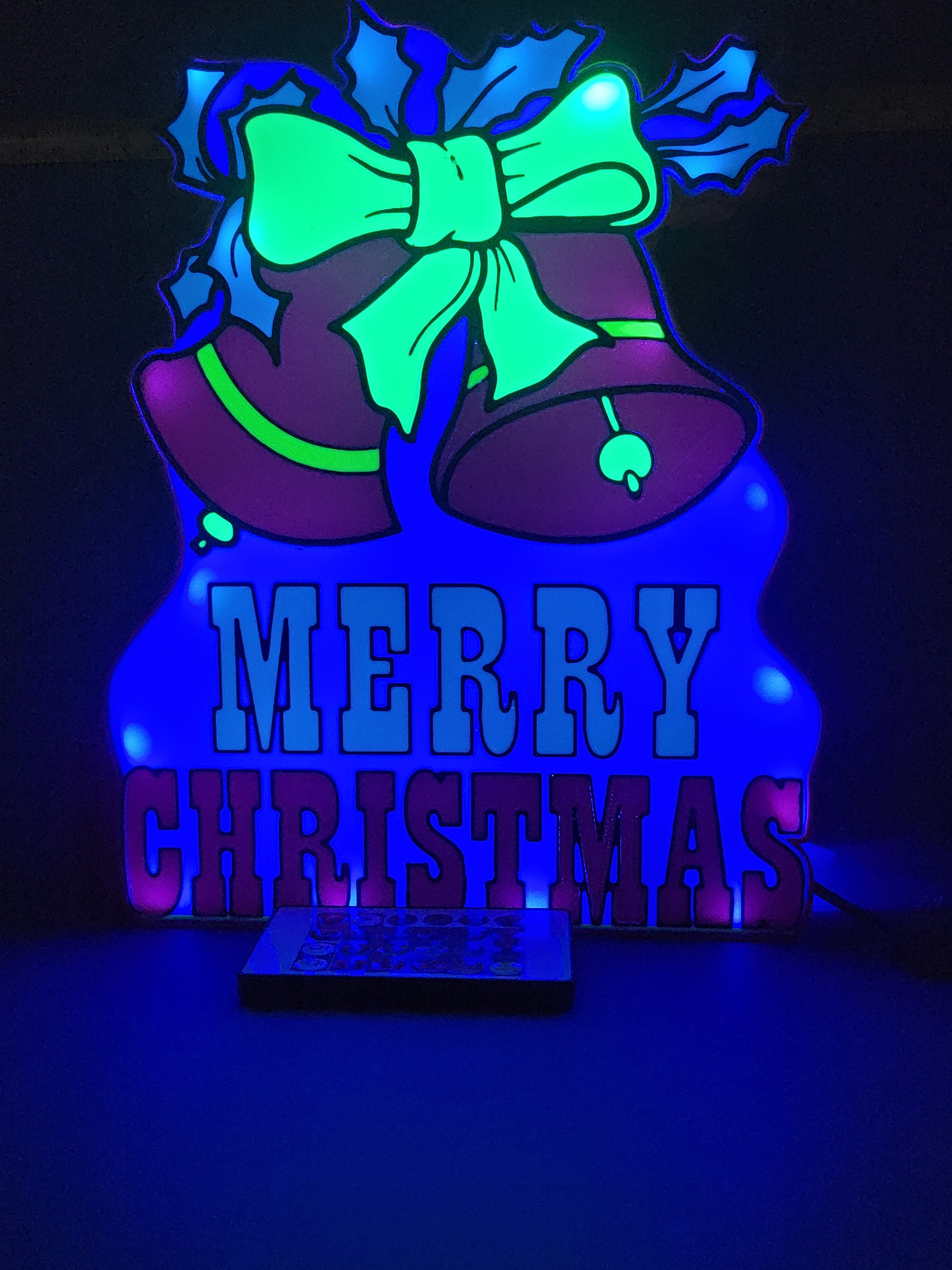 Merry Christmas Led Light With Remote - Etsy