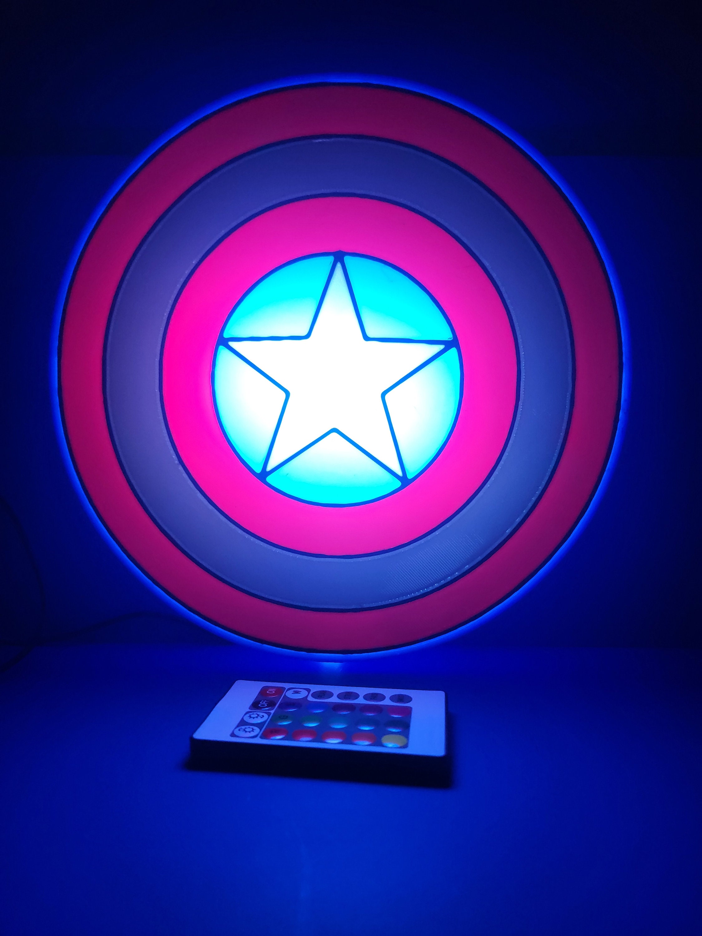 Captain America Led Light With Remote - Etsy