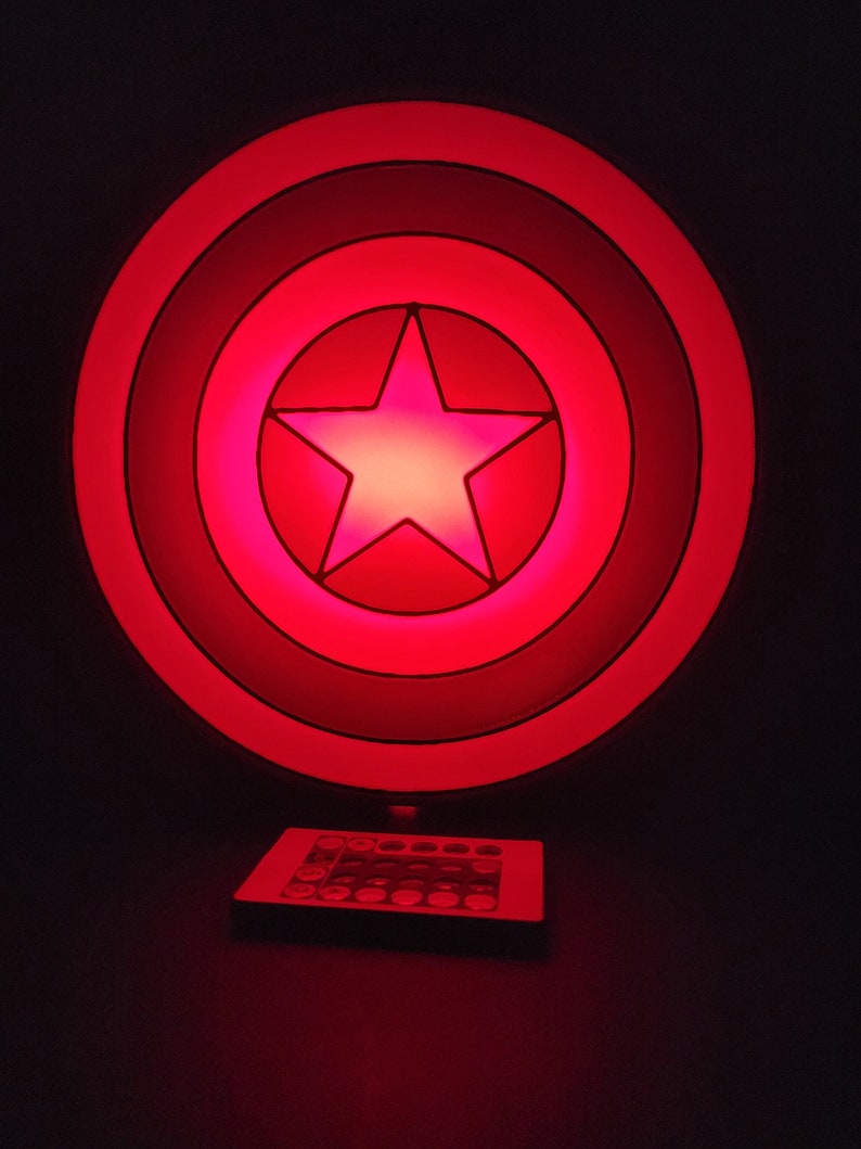 Captain America Led Light With Remote - Etsy