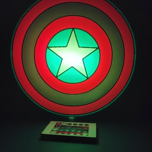 Captain America Led Light With Remote - Etsy