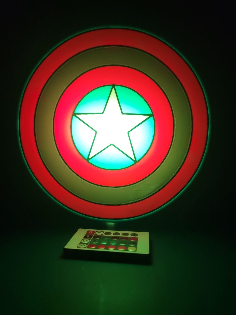 Captain America Led Light With Remote - Etsy