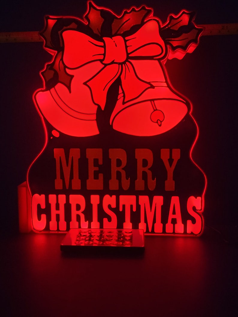 Merry Christmas Led Light With Remote - Etsy