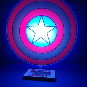 Captain America Led Light With Remote - Etsy