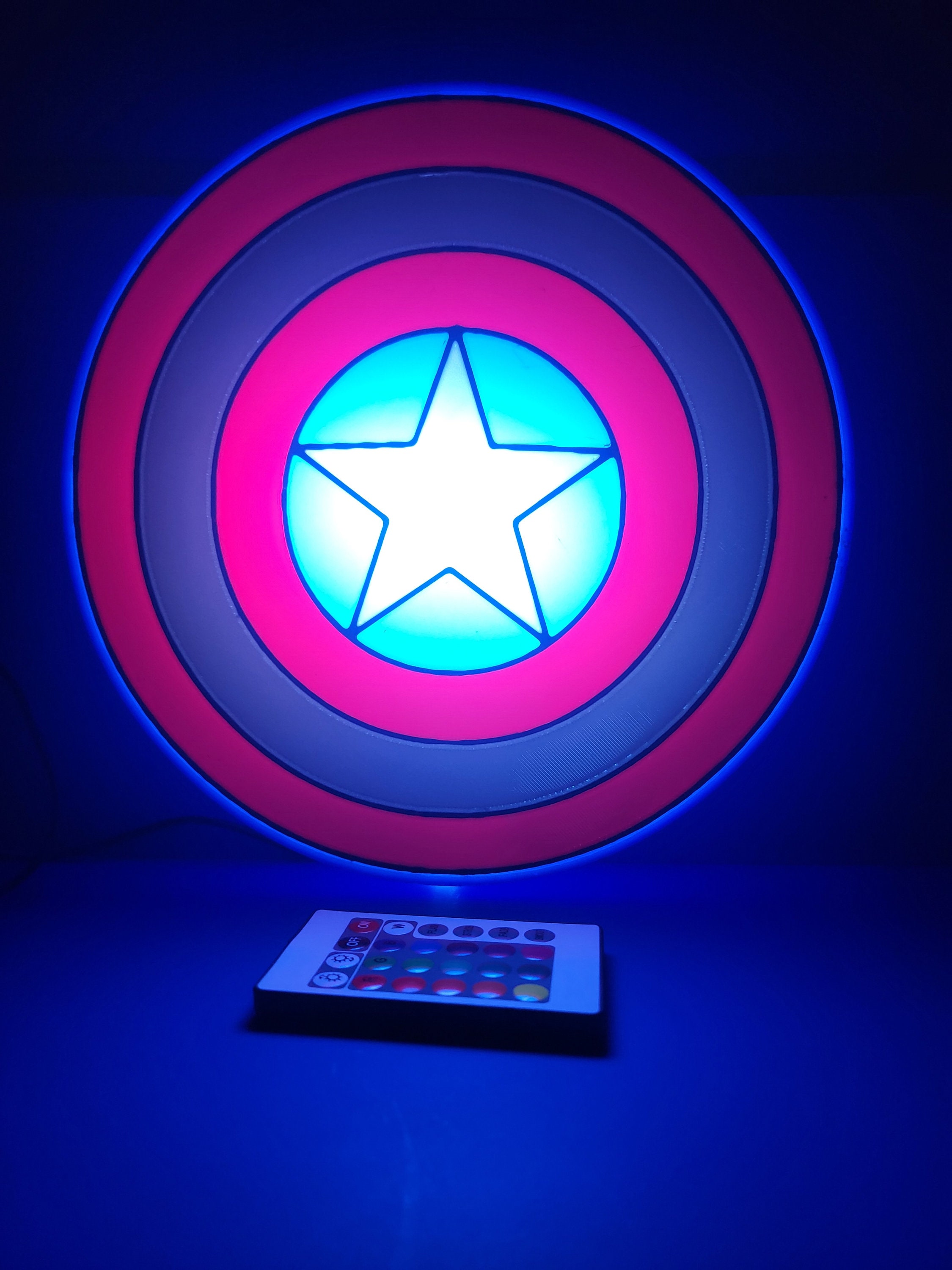 Captain America Led Light With Remote - Etsy