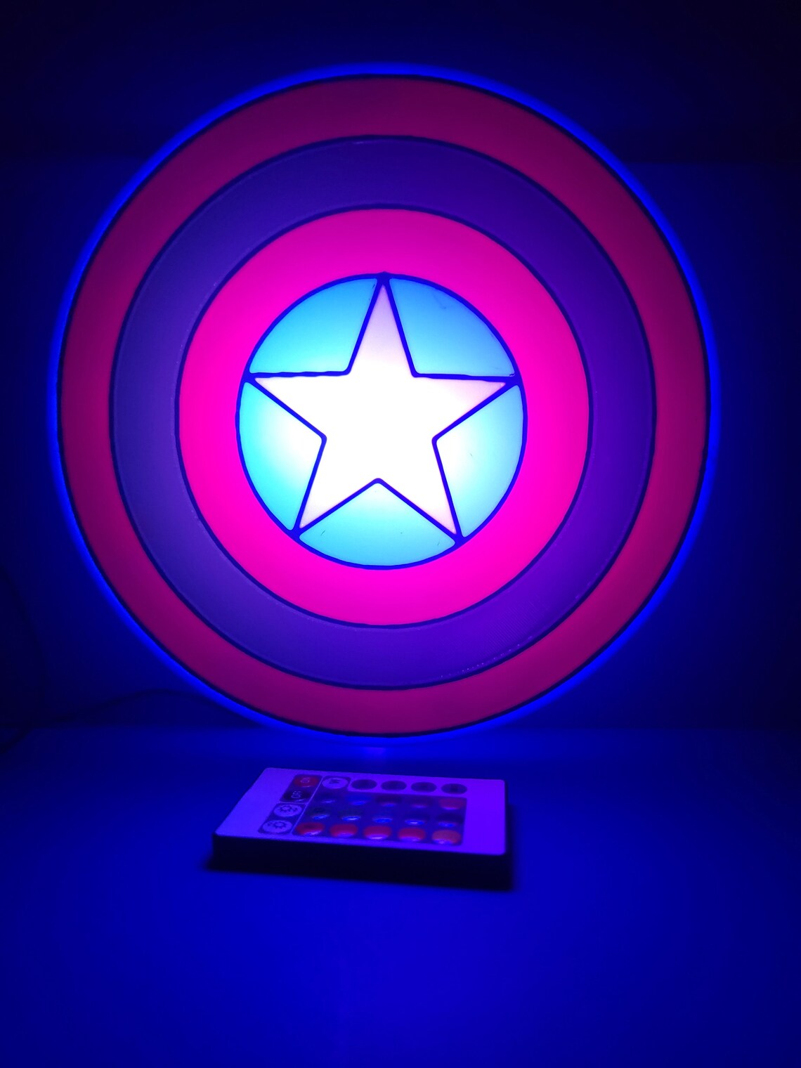 Captain America Led Light With Remote - Etsy