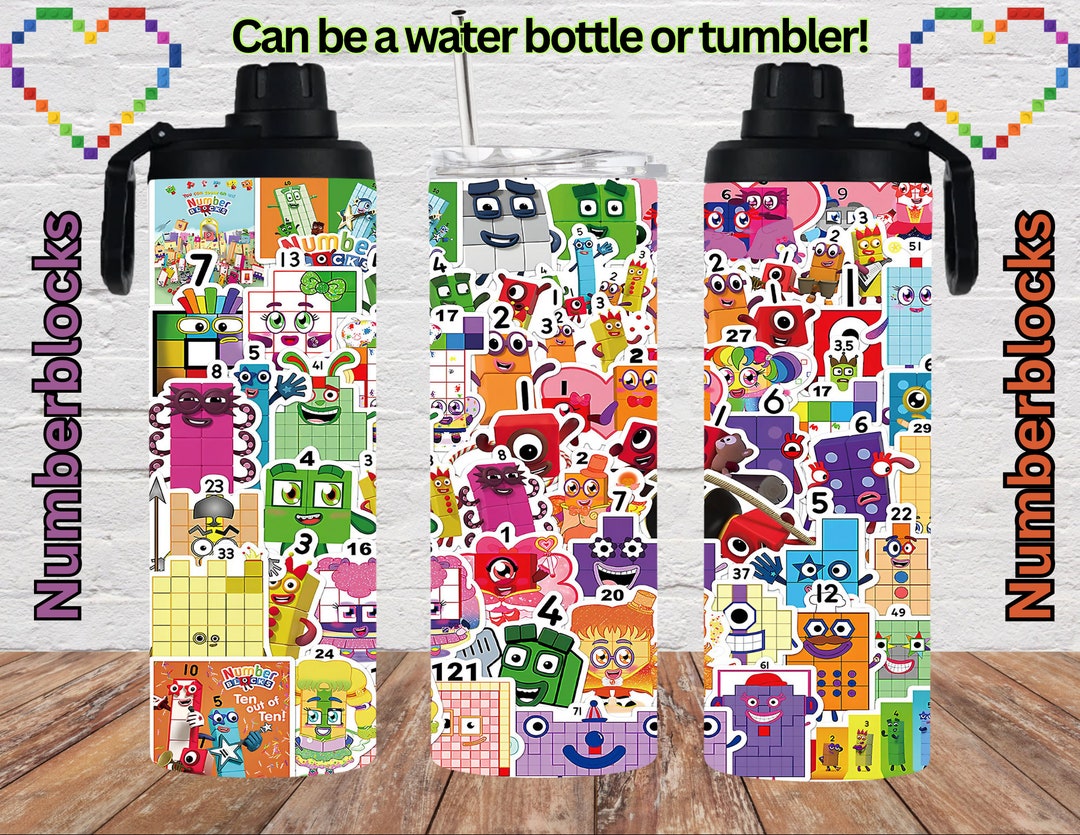 Numberblocks Tumbler Numberblocks Water Bottle Cartoon Kids - Etsy
