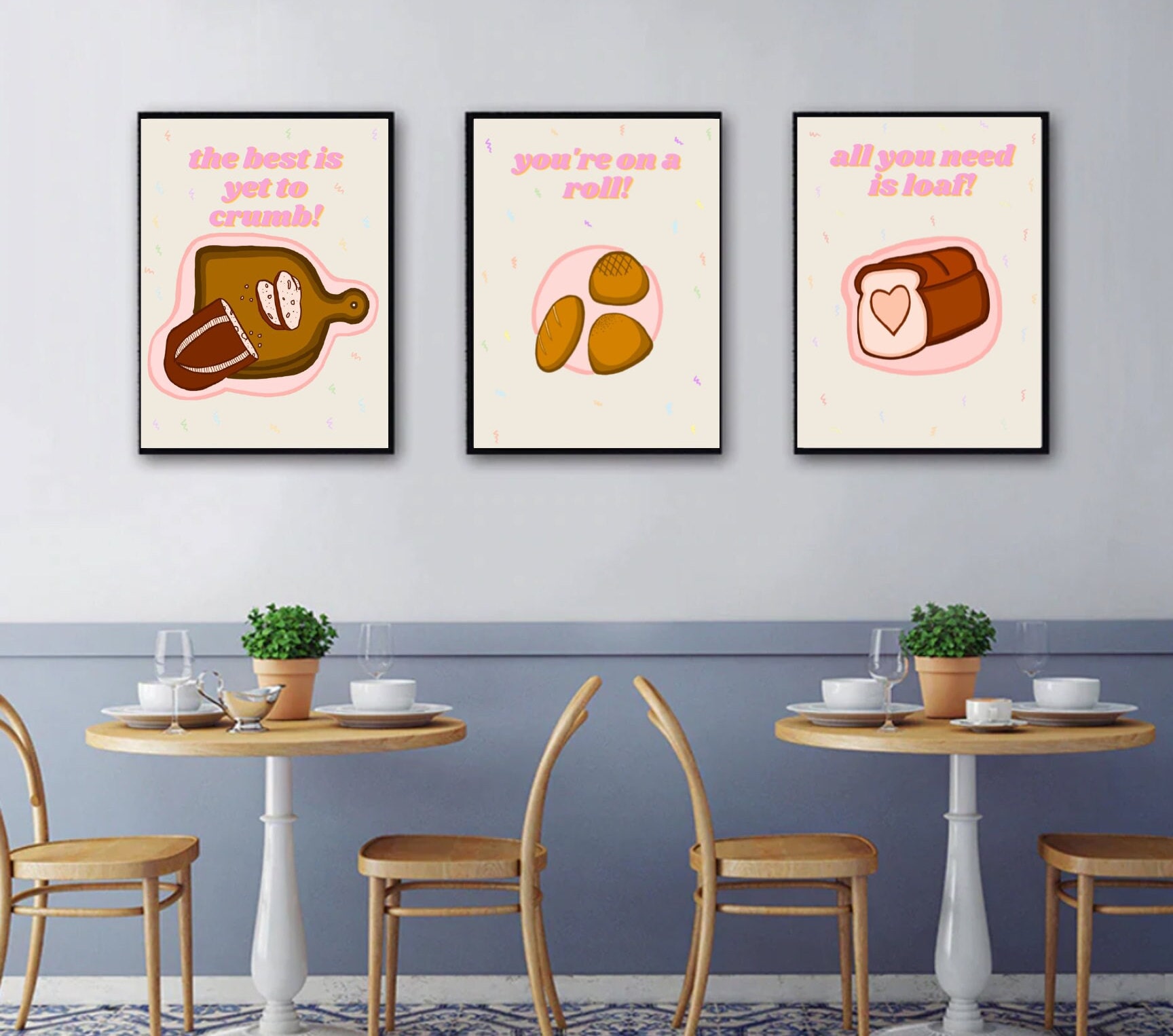 Cute Bread Poster | Bread Puns | Digital Print Poster | Kitchen Decor ...