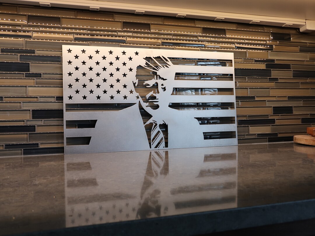 Trump Steel Art, Trump Metal Wall Sign, Patriotic Decor, Military Gifts ...