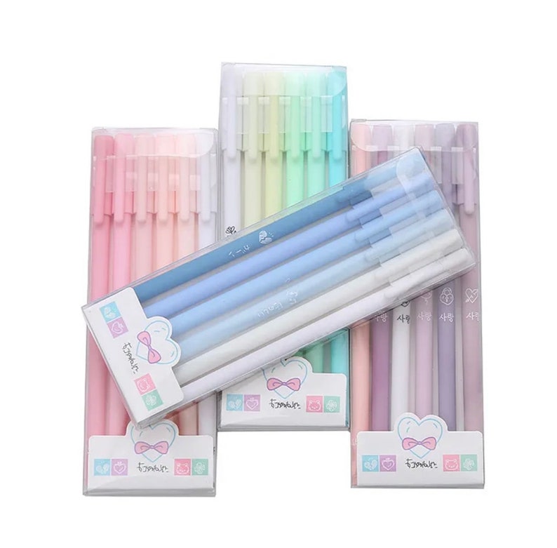 Cute Pastel Gel Pens Black Ink 0.5 Pens Cute Colour Pens - Etsy UK